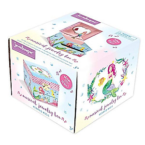 Jewelkeeper Mermaid Girl's Musical Jewelry Box, Underwater Design Pullout Drawer, Over The Waves Tune