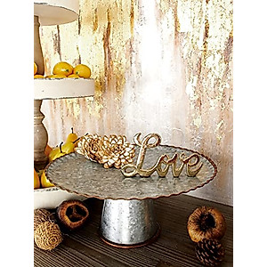 Deco 79 Metal Galvanized Cake Stand, Set of 3 9", 13", 15"W, Gray