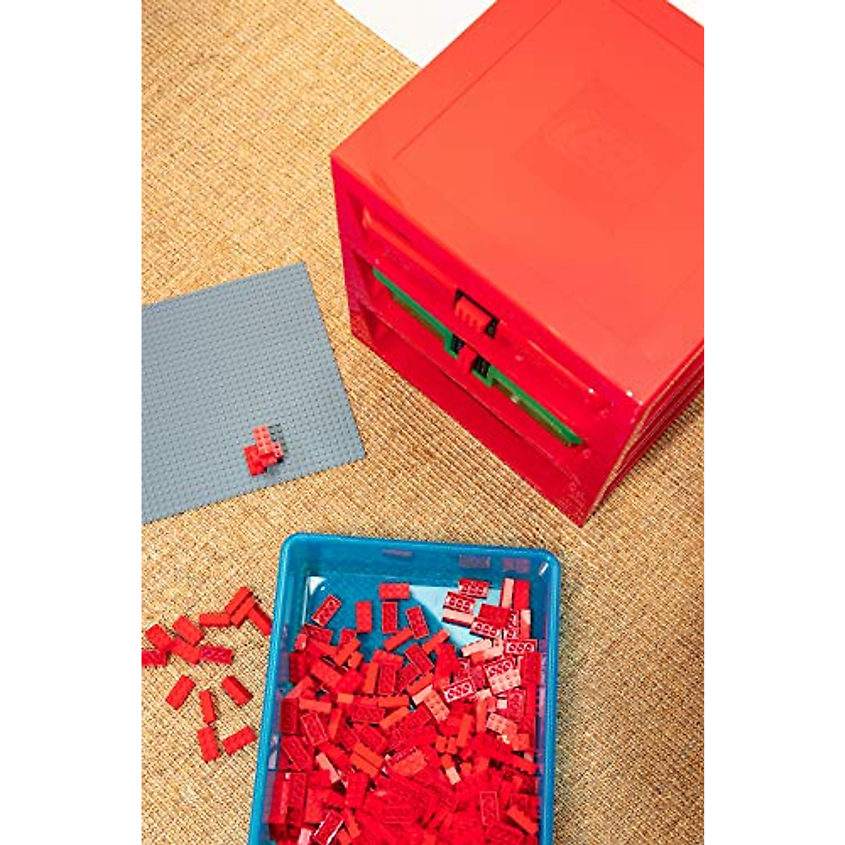 Room Copenhagen LEGO 3-Drawer Storage Rack System, 13-2/3 x 12-3/4 x 15 In, Blue