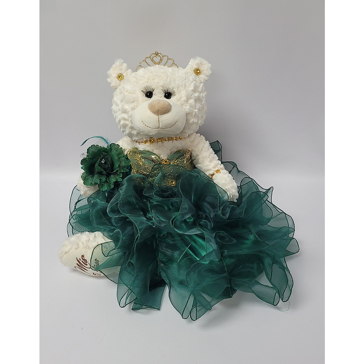 KINNEX COLLECTIONS SINCE 1997 20" Quince Anos Quinceanera Last Doll Teddy Bear with Dress (Centerpiece) ~ ARC16831-33R (Emerald Green)