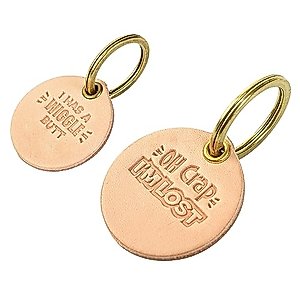Ruffrugger Personalized DIY Dog Tag Kit 2 Packs, Vegetable-Tanned Leather Dog ID Tags with Reusable Lettering Molds for Your Beloved Pet, Suitable Gift for Dog Lovers