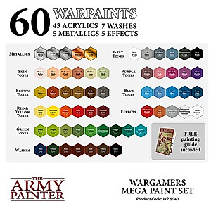 The Army Painter Paint Set - Miniature Painting Kit with 100 Rustproof Mixing Balls & 60 Nontoxic Acrylic Paints for Wargamers Hobby Model Paints for Plastic Models - Mini Figure Painting Kit