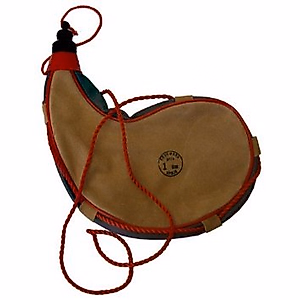 sammi Leather, Latex Lined, 1 Liter Traditional Spanish Bota Bag with Braided Shoulder Strap, Brown