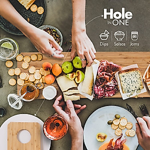 Bamboo Home Life Long Charcuterie Board - 31 Inch Long Cheese Board Includes Hole for Dips or to Hang on Wall - Great for Meats, Cheeses, Appetizers Platter at Parties, Gifts