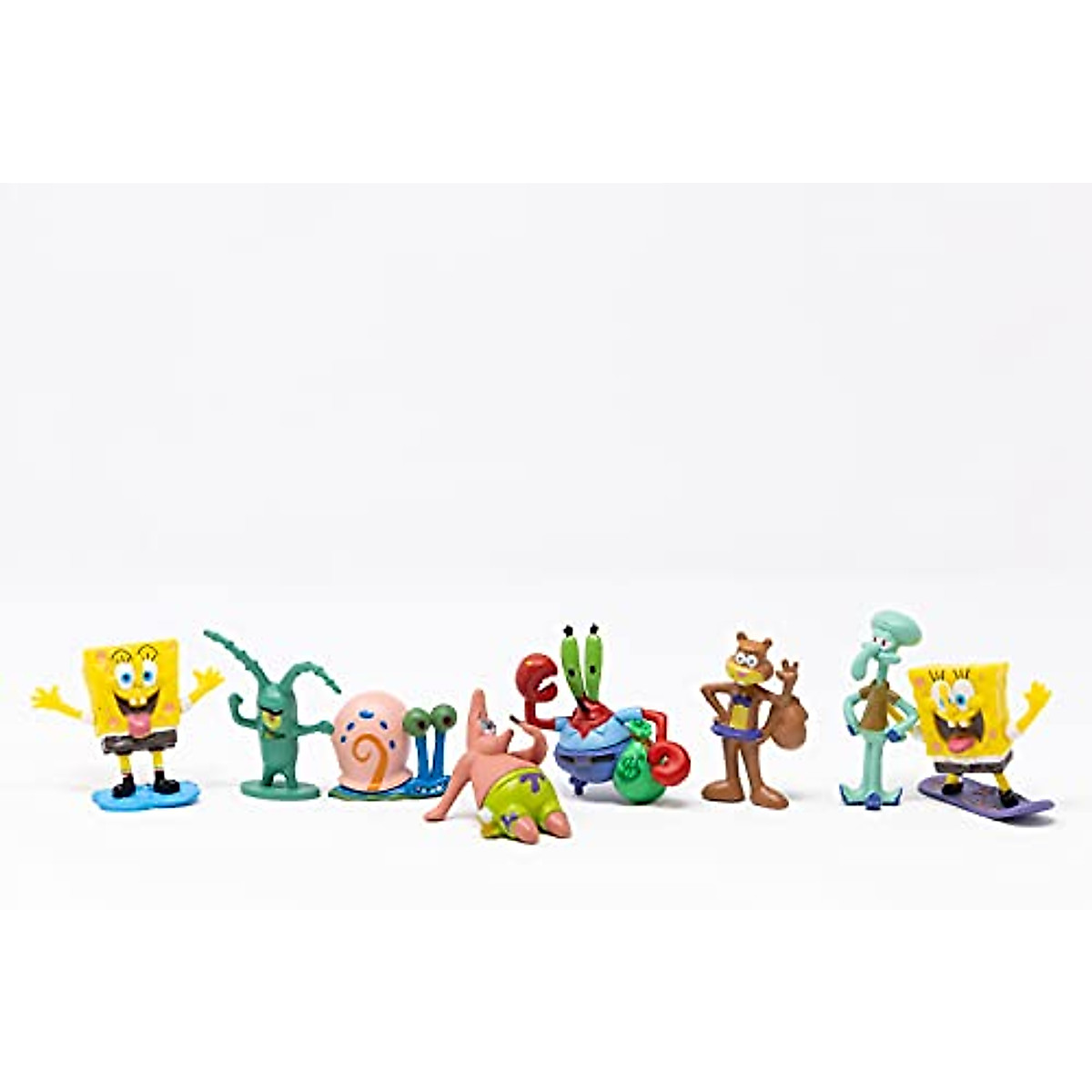 Dom-Dom SpongeBob SquarePants Action Figures Set and Cake Toppers - 8 Pieces Best SpongeBob SquarePants Party Supplies - SpongeBob Bikini Bottom Figurines