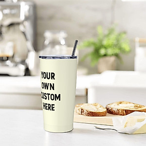 Personalized Coffee Tumbler with Text Custom Tumbler Cups with Straw Custom Stainless Steel Coffee Mug Travel Custom Travel Coffee Mugs Personalized