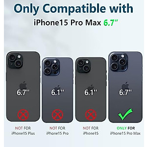 FNTCASE for iPhone 15-Pro-Max Case: Military Grade Drop & Shock Protection Cell Phone Cover with Kickstand & Slide | Rugged Protective Bumper Tough Protector Cases for 15 Pro Max 6.7'' - Red