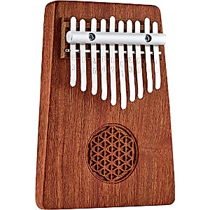 Kalimba Thumb Piano, 10 Keys — Includes Tuning Hammer and Case — For Meditation, ASMR, Sound Therapy and Yoga, 2-YEAR WARRANTY
