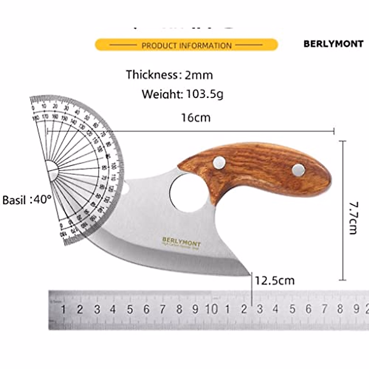 Viking Knife with Sheath Boning Knife Small Meat Knife Full Tang Butcher Knife Portable Outdoor Camping Knife with Bottle Opener & Sharpener Small Portable Knife Mini Cleaver Curved Knife for Camping