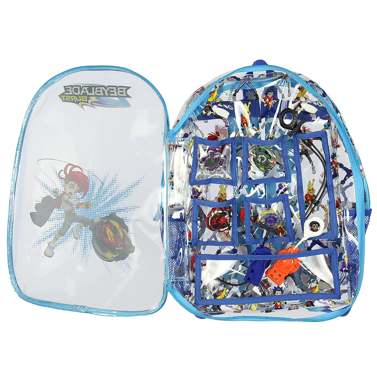 INTIMO, Beyblade Burst Heavy Duty Clear School Travel Backpack Book Bag
