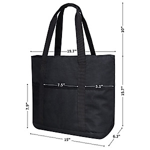 Bsfming Large Insulated Cooler Bag with Removable Liner, 20"L x 16"H x 8"W, Black