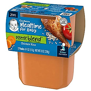 Gerber Baby Food, 2nd Foods, 8 OZ (Chicken & Rice, Pack - 4)