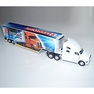 KiNSMART Kenworth T700 Semi Truck Container 13" 1:68 Scale Die Cast Metal Model Toy SetOf4 Blue Red White Black