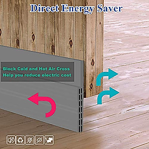 [New Upgrade] Huge Gap Door Draft Stopper, 3-2/5"W Widened Door Sweep Seal Gap Up to 1-4/5" for Interior & Exterior Doors - Keeping Draft, Noise, Dust and Unwanted Animals Out,3-2/5"W x 39" L,Grey