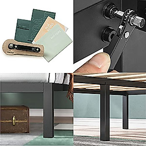 ZINUS Korey Metal Platform Bed Frame with Upholstered Headboard / Wood Slat Support / No Box Spring / Easy Assembly, Queen