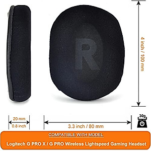 defean Replacement G Pro X Ear Pads Earpads Cover Ear Cushion Compatible with Logitech G Pro/G Pro X Gaming Headphones (Velour)