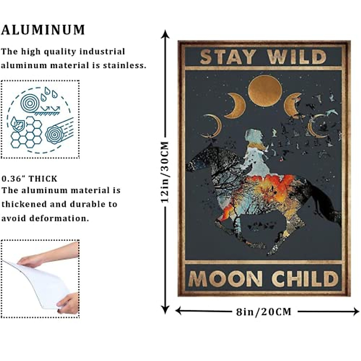 Geuuki Metal Sign Wake N' Bake Retro Metal Sign Funny Cat Metal Poster Vintage Black Cat Metal Poster 8x12 Inch