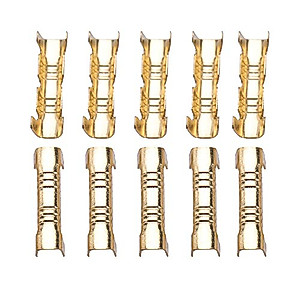 100 pcs Brass Connectors Kit, Male and Female Spade Quick Splice Quick Electric Wiring Butt Connector for for Car Audio Speaker AWG 22-14 Gauge