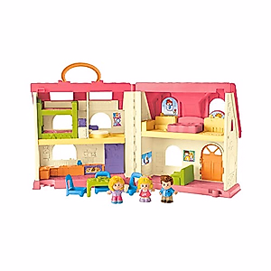 Fisher-Price Little People Toddler Playset, Surprise & Sounds Home, Playhouse with Music Phrases and Figures for Preschool Pretend Play