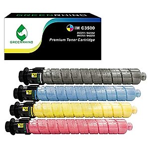 GREENRHINO Remanufactured (High Yield) Toner Cartridge Replacement for Ricoh IM C3000 / IM C3500-842251, 842252, 842253, 842254 (1 Black, 1 Yellow, 1 Magenta, 1 Cyan, 4-Pack)