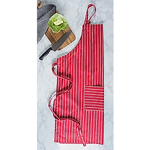 DII Professional and Commercial Grade, Chef Stripe Kitchen, Apron, Tango Red