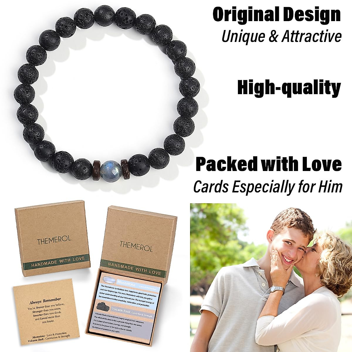 THEMEROL Easter Basket Stuffers for Teens Boys Gifts Ideas Teenage Kids Beaded Bracelets 13 Year Old Birthday To Son Grandson Confirmation Unique Boyfriend Graduation Christmas Day Stocking Valentines