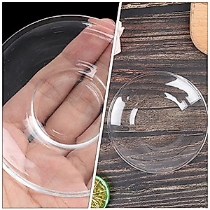 Yardwe 4Pcs Glass Saucer Plate Clear Glass Round Saucer Fruit Glass Plate Dish Coffee Tea Saucer for Home Kitchen