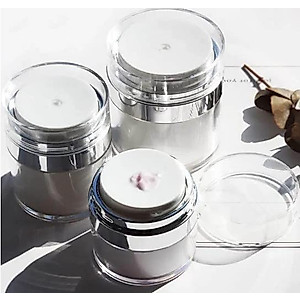 Airless Pump jar - 15/30/50ml Cream jar Vacuum Bottle, Lotion Dispenser with Pump, Travel Containers for Lotions and Creams Proof Leak-Proof DIY Travel (15ml)