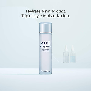 AHC Toner for Face Aqualauronic Hydrating Skin for Dehydrated Skin Triple Hyaluronic Acid Korean Skincare 5.07 oz