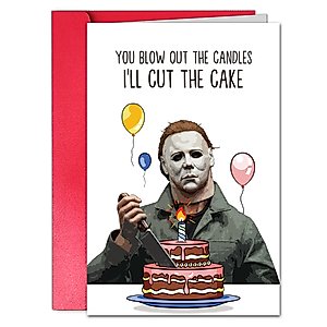 Michael Myers Birthday Card, Funny Birthday Card for Men, Horror Bday Card, Birthday Gift for Anyone