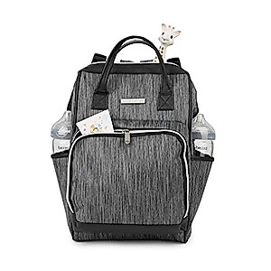 Bananafish Diaper Bag - Multi-Function Design Nappy Bag for Baby Care or Travel - Carry or Wear as Backpack - Large Capacity in Trendy, Stylish Design, Dark Grey