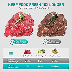 Vacuum-Sealer-Machine for Food Saver - Food-Vacuum-Sealer Automatic Air Sealing System for Food Storage Dry and Wet Food Modes LED Indicator Compact Design 11.8 Inch with 15Pcs Seal Bags Starter Kit