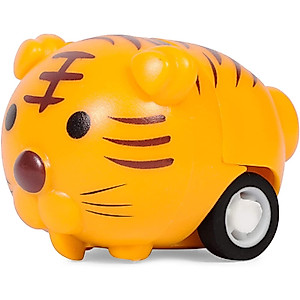 BLUE PANDA 24-Pack Mini Animal Pull Back Cars for Toddlers, Kids Birthday Party Favors, Pinata Fillers, Goodie Bags, 1.5 x 1 in