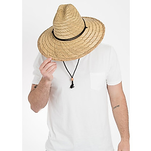 Peter Grimm - Lifeguard, Costa - Wide Brim Sunhat - Men & Women (One Size) (Natural, Costa)