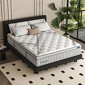 Full Mattress, Lechepus 14 Inch Plush Memory Foam Hybrid Mattress for Pressure Relief, 7-Zone Individual Pocket Springs Mattress, Full Size Mattress in Box, CertiPUR-US Certified Full Bed, 54"x75"x14"