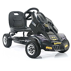 Hauck Batmobile Pedal Go Kart, Superhero Ride-On Batman Vehicle, Kids 4 and Older, Peddle & Patrol the Streets of Gotham just like Batman, Race-Styled Pedals & Rubber Wheels, Black