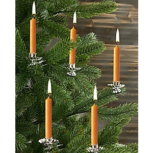 Eika Premium 10% Beeswax Tree Candles - Pack of 20 Honey Colored Natural Christmas Wax Candles for Pyramids, Carousels & Chimes - Made in Europe