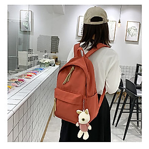 taimowei Kawaii Middle School Cute Bookback Large Capacity College Aesthetic Backpack for Teen Girls (Orange)