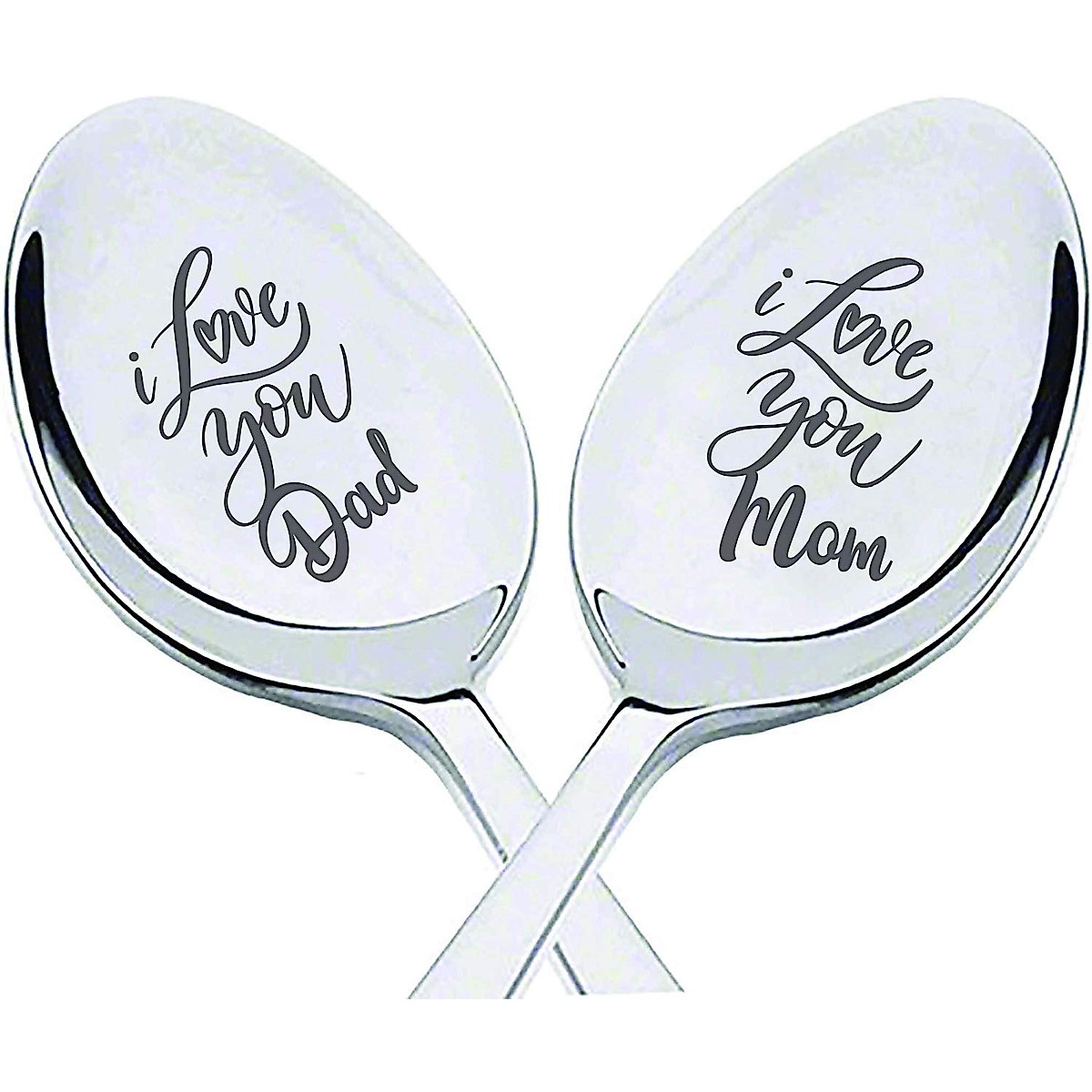 Best parents gifts | I love you mom/dad engraved spoon | Christmas gift for dad | Gift for thanksgiving/birthday/Anniversary from daughter son | Personalized mother's day father's day gift