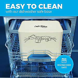 Extra Large Bread Box for Kitchen Countertop with Bamboo Cutting Board Lid - Vertical Space Saving Bread Holder Keeper Holds 2 Loaves - White Cream Farmhouse Breadbox Bread Storage, Bread Container