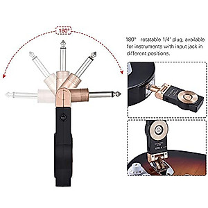 Stax Guitar Wireless System Transmitter and Receiver, Electric Guitar Accessories with 2.4GHZ, Built-in Rechargeable Wireless Guitar System for Electric Guitar Bass Gold