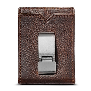 House of Jack Co. DEACON Bifold Front Pocket Wallet | Slim Money Clip Wallet For Men | Exterior ID Window | Full Grain Leather Men's Wallet