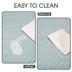 Glotoch Premium Non Slip Shelf Liner, Non Adhesive Drawer Liner, Waterproof Shelf Liners for Kitchen Cabinets, Drawer, Fridge, Wire Shelving, Pantry-12” X 20 FT, Heavy Duty, Green Herringbone