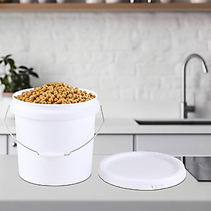 Farmoon 6 Packs 4 Gallon Food Grade Sealable Bucket, White Round Bucket With Lid