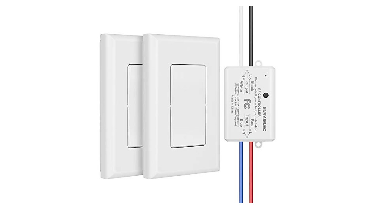 Suraielec 3 Way Wireless Light Switch - Easy Installation Kit