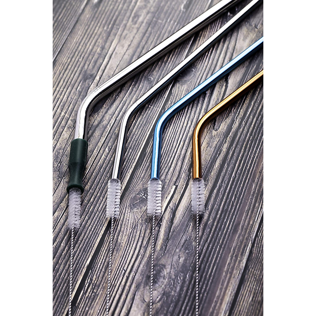 2 Drinking Straw Cleaning Brush LONG - Bristle Cleaner for Stainless Steel Drink Straws Heavy Duty Brushes For Washing Glass Silicone Metal Straws Tea Pot Spout Mini Micro Bottle