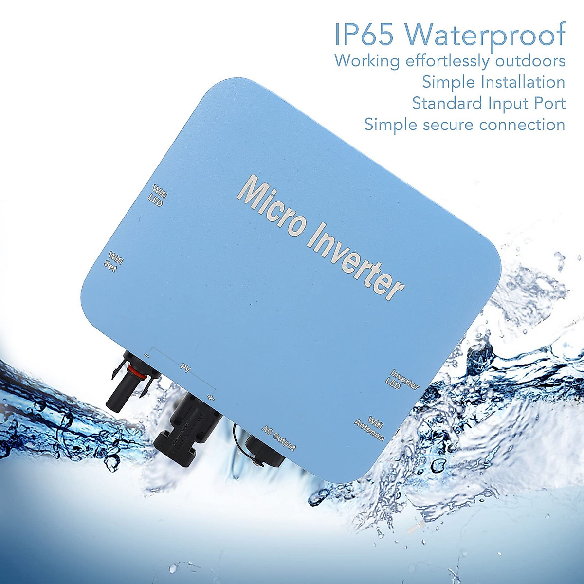 Grid Tie Inverter, DC PV Input MPPT Pure Sine Micro Inverter, WiFi or Mobile APP Monitor, Automatic Power Lock, 120V Waterproof Solar Panel Inverter with Integrated AC Output