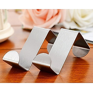 8pack Z-shaped Over Door Hangers Stainless Steel Over Door Hooks Cabinet Draw Clothes Coat Hat Towel Pants Jeans Hanger, Heavy Duty Hanging Organizer Racks for Bathroom Bedroom Kitchen Washroom Office