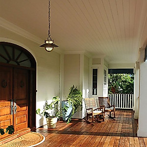 Liam 1-Light Outdoor Pendant, Bronze, Brushed Finish, White Frosted Glass Shade,44244