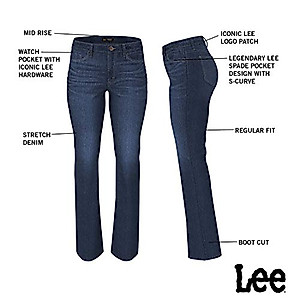 Lee Women's Plus Size Legendary Mid Rise Bootcut Jean Compass 18W Petite